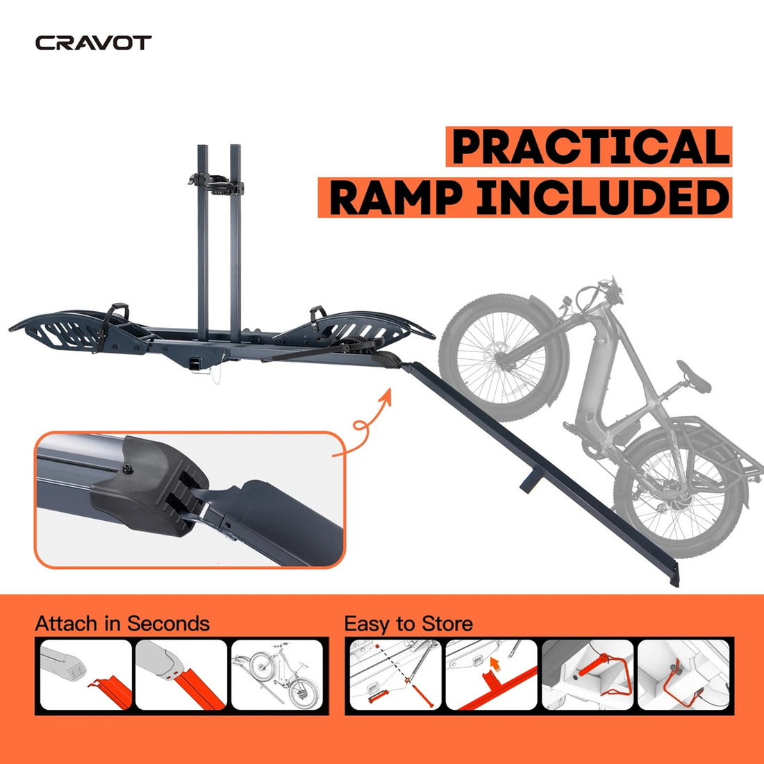 Cravot CyberRack E2 Hitch Bike Rack | eBike Vehicle Carriers - Biktrix
